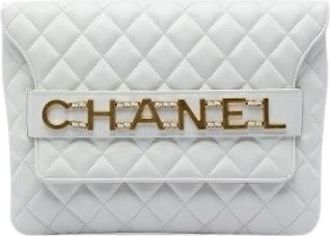 Chanel Pre-owned Vintage Quilted Flap Clutch - Femme - Pre-owned - Blanc - Taille: ONE Size
