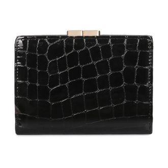 Kazar Kleine schwarze Brieftasche aus gepr&auml;gtem Lackleder - - Accessories - Damen - Schwarzk - ONE SIZE