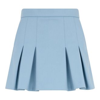 Red Valentino Femme, Shorts, Bleu, Taille: 36 FR Short Pleated Skirt