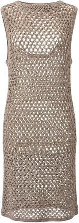 Malo Sheer Mesh Dress - - Dresses - Damen - Beige - M