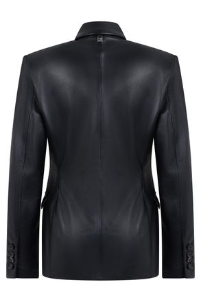 Giuseppe Di Morabito Womens Blazer Double-Breasted Leather Black Calfskin Jackets
