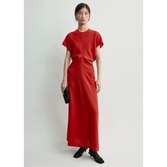 Toteme Femme, Robes, Rouge, Taille: 38 FR Slouch Waist Wool Dress