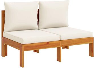 vidaXL vidaXL Canap&eacute; de jardin sans accoudoirs coussins 2 places bois acacia