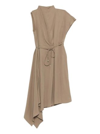 PESERICO robe mi-longue &agrave; design asym&eacute;trique - Vert