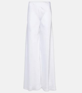 Norma Kamali Gerade High-Rise-Hose aus Satin