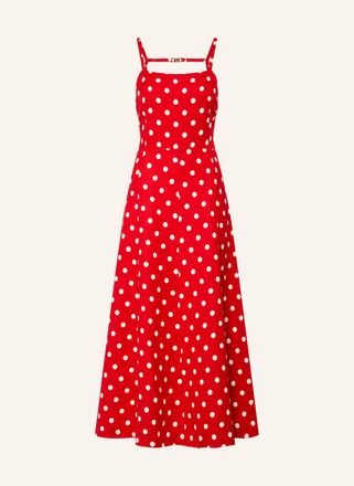 Maje Kleid Mit Leinen Und Cut-Out rot