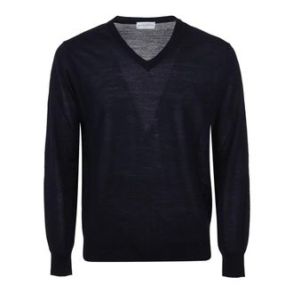 Ballantyne Navy V Neck Pullover Sweater - - Knitwear - Herren - Blau - M