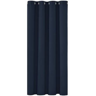 Deconovo Rideaux Occultants Isolant Thermique Anti Froid, 132x138 CM (Largeur x Hauteur), Rideaux pour Chambre Gar?on, Design Moderne à Oeillets, Bleu Marine, 