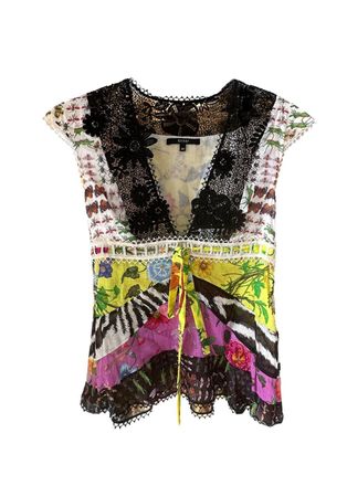 Gucci Floral Mixed Print Blouse Size 40