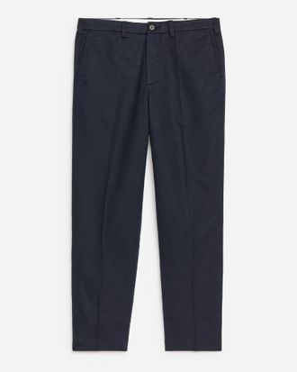 Arket Baumwollleinen-Hose REGULAR CROPPED -Blau