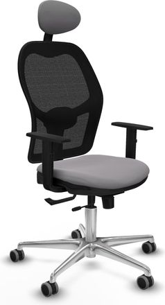 Piqueras y Crespo Gepolsterter B&uuml;rostuhl mit 1D-Armen, h&ouml;henverstellbarer Lendenwirbelst&uuml;tze und festem Kopfteil, ausgestattet mit Syncro/Traslack und injiziertem Schau