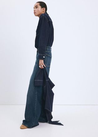 Mango Combinaison denim boutons bleu fonc&eacute; - Femme - XS - MANGO