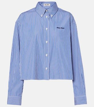 Miu Miu Cropped-Hemd aus Baumwollpopeline