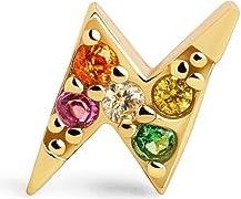 Singularu Boucle doreille Unique Rayo Colors. Zirconias color&eacute;es en Argent Sterling 925 avec Plaqu&eacute; Or 18Kt. Fermoir &agrave; vis. Bijoux pour Femme