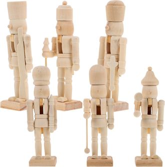 NUOBESTY 6pcs Nussknacker Soldat Deko Nussknacker Figuren 12cm klassisch Kunsthandwerk weihnachtlich dekorieren Kinder Geschenk Weihnachtsdeko
