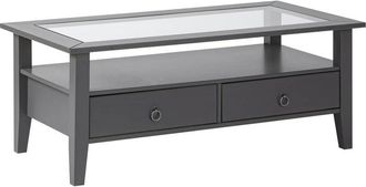 Altobuy Altobuy - melina - Table Basse Rectangulaire Bois Massif Laqu&eacute; Gris