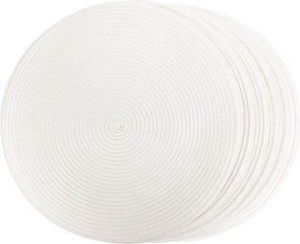 BESPORTBLE 6 St&uuml;ck Teiliges Rundes Handgewebtes PP Platzset Abwaschbar Hitzebest&auml;ndig als Tischset f&uuml;r K&uuml;che Esszimmer mit Rustikalem Design und Dekorativem Dini