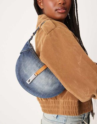 Polo Ralph Lauren ID - Kleine Denim-Schultertasche in Blau