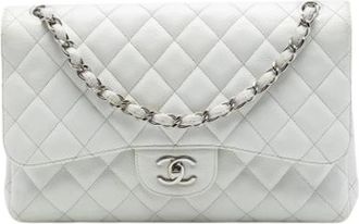 Chanel Pre-owned Sac Bandouli&egrave;re Classique Double Flap - Femme - Pre-owned - Blanc - Taille: ONE Size
