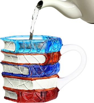 Generic Buch Tasse,Neuheit 3D Buntmalerei Trinkgeschirr Dekoration - Buch Thema Kaffee Tassen - F&uuml;r Zuhause, K&uuml;che, B&uuml;ro, Bar, Geburtstag, Weihnachten, F&uuml;r Fr