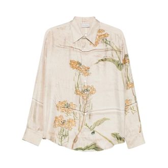 Pierre-Louis Mascia Femme, Blouses et Chemises, Beige, Taille: 42 FR Aloe Long Sleeve Shirt
