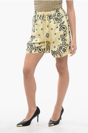 Nanushka Bandana Motif Silk ANNE Shorts size Xs