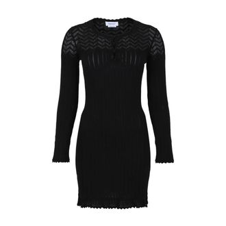 Alexander McQueen Rippstrick-Minikleid - - Dresses - Damen - Schwarzk - S