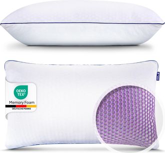 Mister Sandman Kopfkissen 40x80 cm - Ergonomisches Schlafkissen mit Memory Foam & innovativem Honeycomb GelFlex Grid - Für Seiten-, Rücken- & Bauchschläfer - Atmungs
