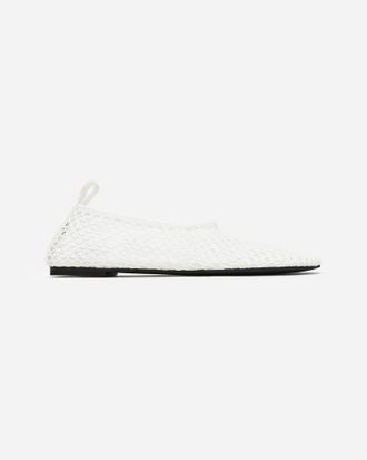Arket Ballerina Aus Mesh -Wei&szlig;
