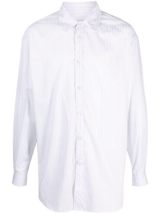 Hed Mayner chemise boutonn&eacute;e &agrave; fines rayures - Blanc
