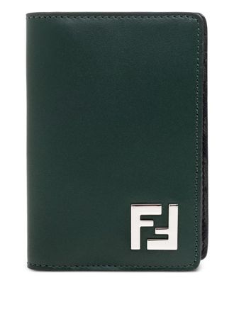 Fendi porte-cartes carr&eacute; &agrave; d&eacute;tail FF - Vert