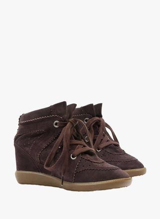 Isabel Marant Baskets compens&eacute;es Bobby en cuir