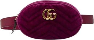 Gucci Sac banane matelass&eacute; en velours Pre-owned - Femme - Pre-owned - Violet - Taille: ONE Size