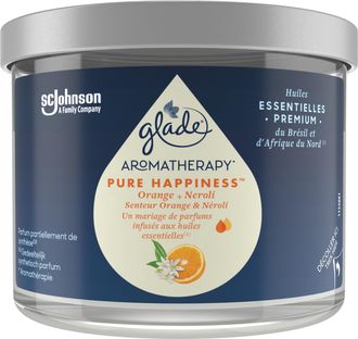 Glade Aromatherapy Kerze, Pure Happiness, ätherische Öle, Orange & Neroli - 1 Kerze