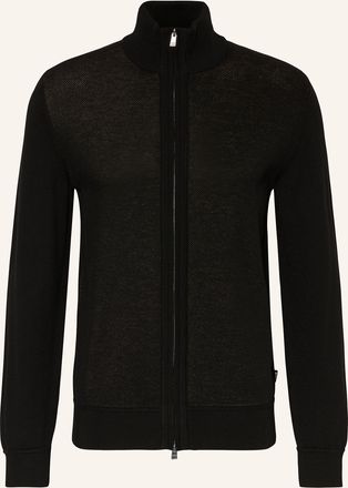 HUGO BOSS Strickjacke Iallrione schwarz