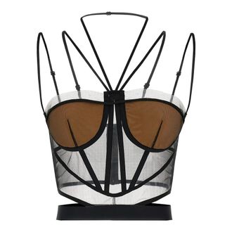 Nensi Dojaka Nensi Dojaka, Femme, Sous-v&ecirc;tements, Noir, Taille: 34 FR Sheer Corset Top