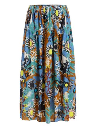 Marie Oliver jupe plissée Wilson à fleurs - Bleu