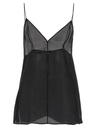 Khaite Womens Black Silk Tank Tops