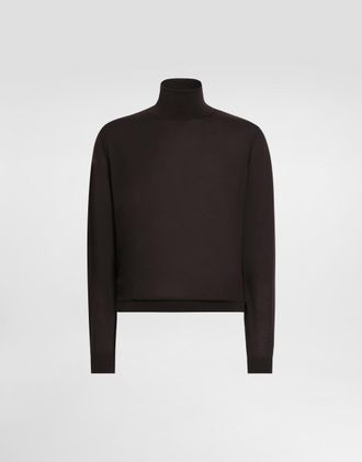 Dolce & Gabbana Rollkragenpullover Aus Kaschmir - Mann Strickwaren Braun 48