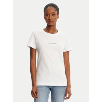 Calvin Klein Jeans T-Shirt Monologo J20J223563 Wei&szlig; Slim Fit