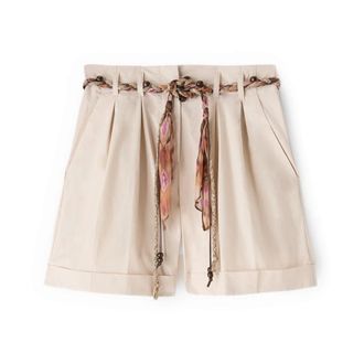 Motivi Femme, Shorts, Beige, Taille: 38 FR Short taille haute en popeline