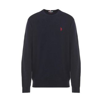 U.S.Polo Association Cotton and Cashmere Crewneck Sweater - - Knitwear - Herren - Blau - 4XL