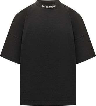 Palm Angels Homme, Tops, Noir, Taille: S Classic Logo Over Tee
