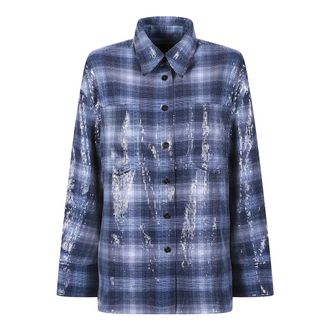 Pinko Pinko, Femme, Blouses et Chemises, Multicolore, Taille: 40 FR Veste surchemise longue Orchidea