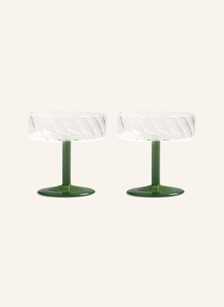 &k Amsterdam &K Amsterdam 2er-Set Champagnergl&auml;ser Twirl gruen