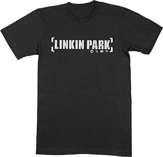 Linkin Park T-shirt Logo en Coton pour Adultes Unisexe, Noir, L