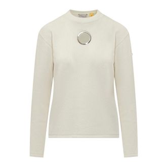 Moncler Femme, Pulls, Blanc, Taille: 36 FR Pull ras du cou