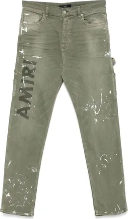 Amiri Logo-print Stretch-cotton Jeans