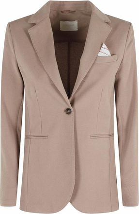 Circolo 1901 Femme, Vestes, Brun, Taille: 42 FR Slim Long Oxford Blazer