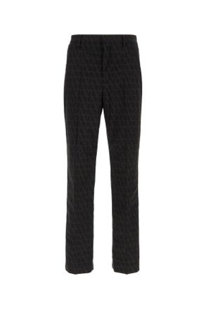 Valentino Garavani Jacquard Polyester Trousers - Black